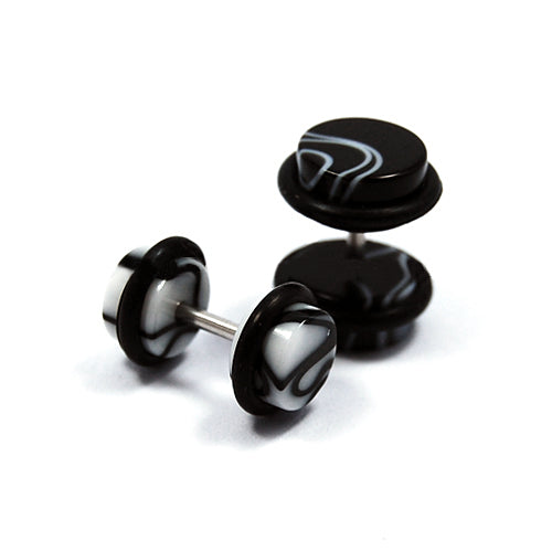 16G Acrylic Fake Barbell- 2G~00G Marble – Korea Body Jewelry